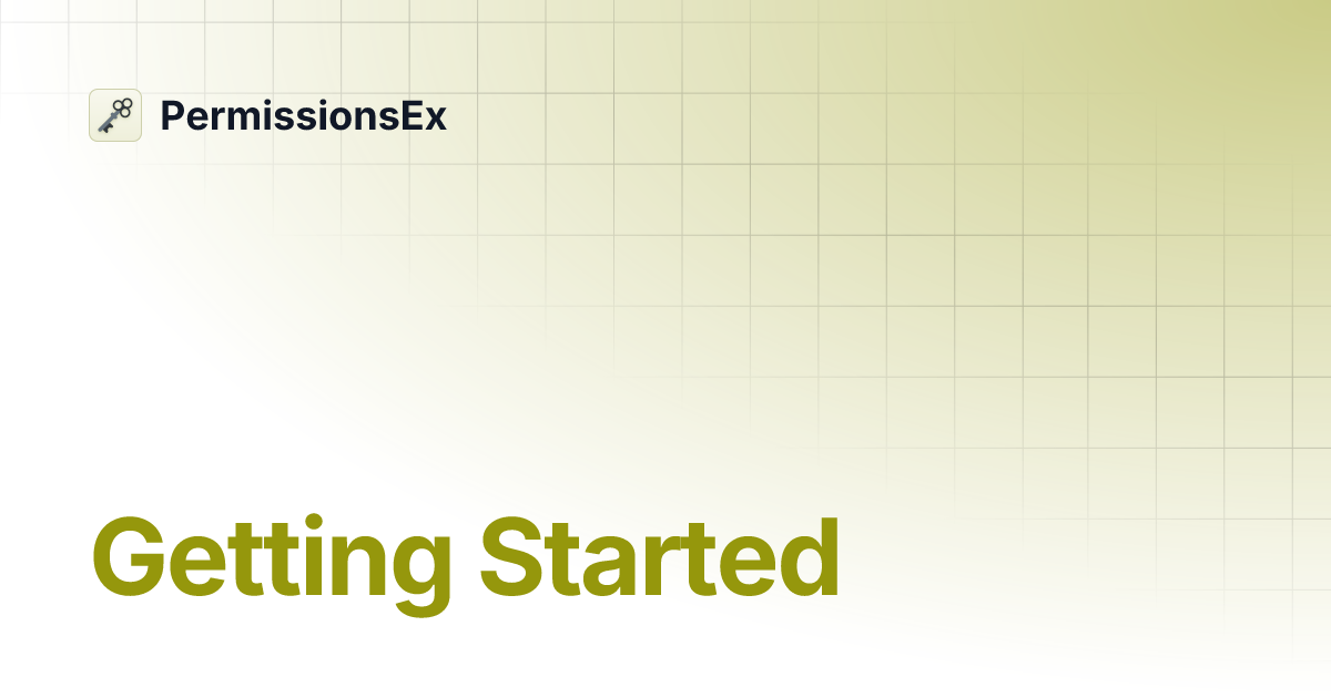 Getting Started | PermissionsEx